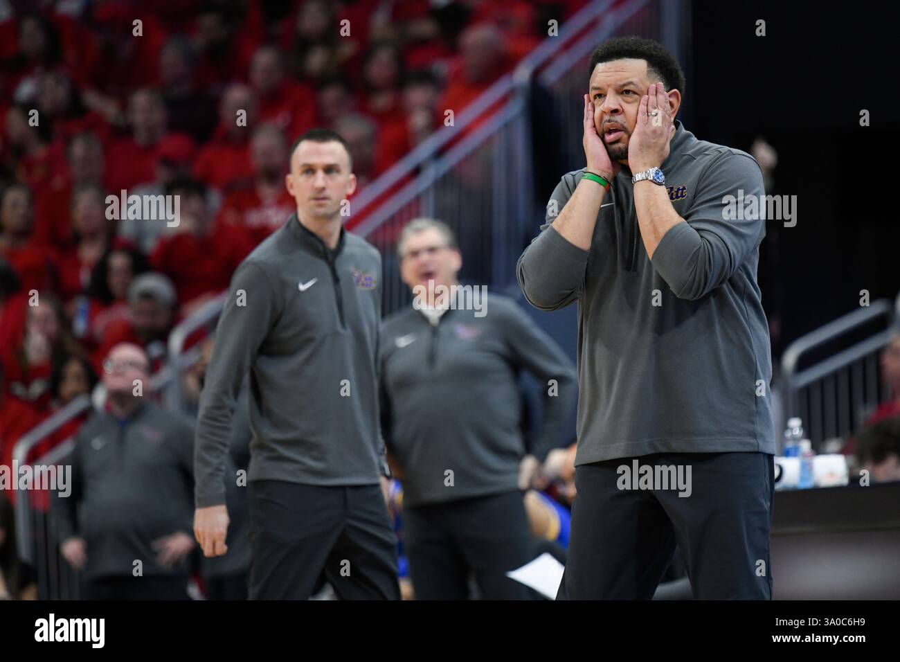 LOUISVILLE, KY - MARCH 01: Pittsburgh Panthers Head Coach Jeff Capel ...