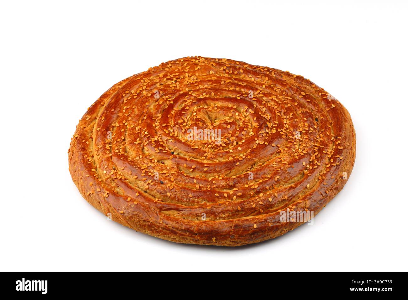 Turkish ramadan pita bread, isolated on white background Stock Photo ...