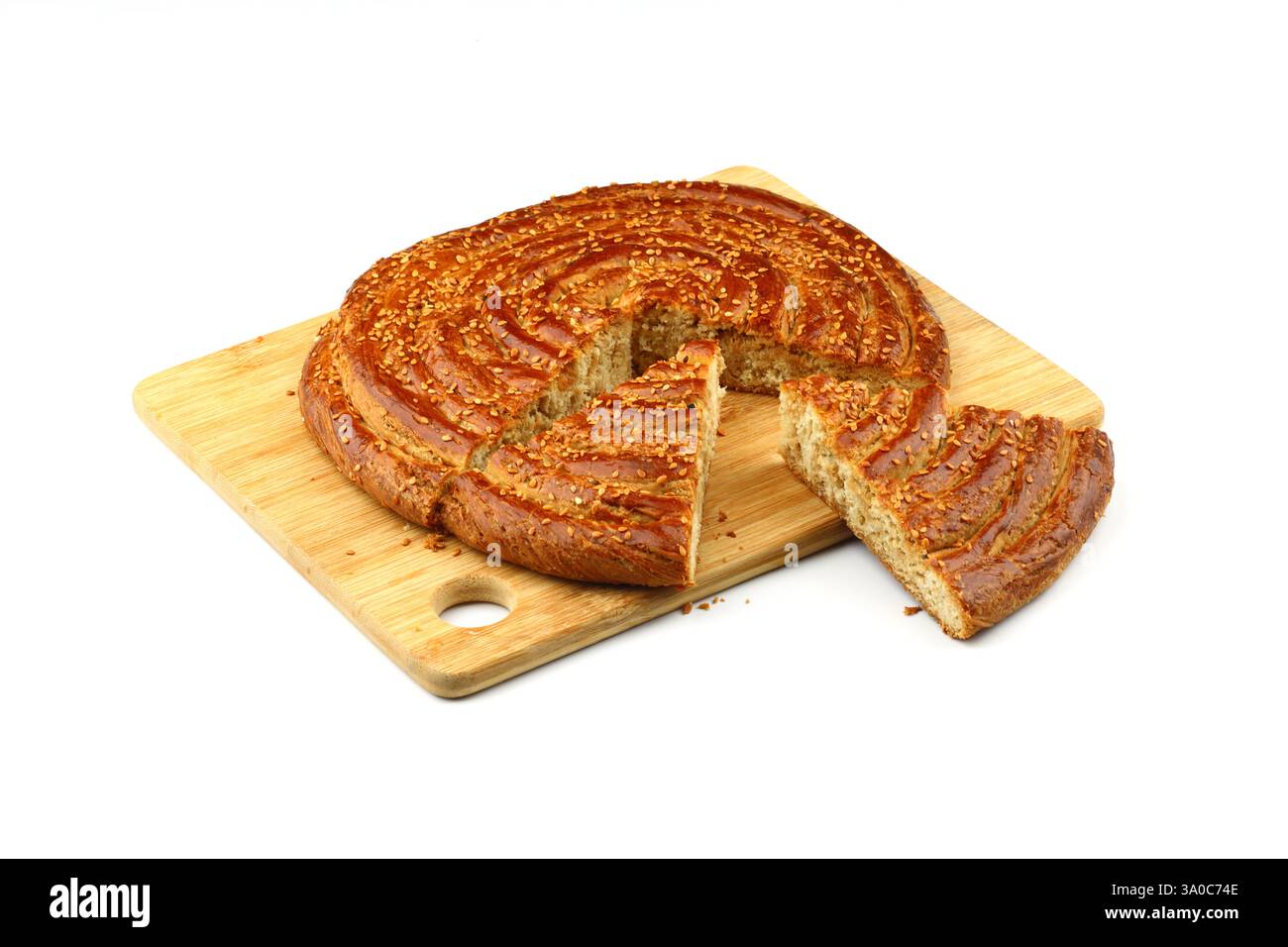 Slices of Ramadan Pita (Ramazan Pidesi) Traditional Turkish bread for ...