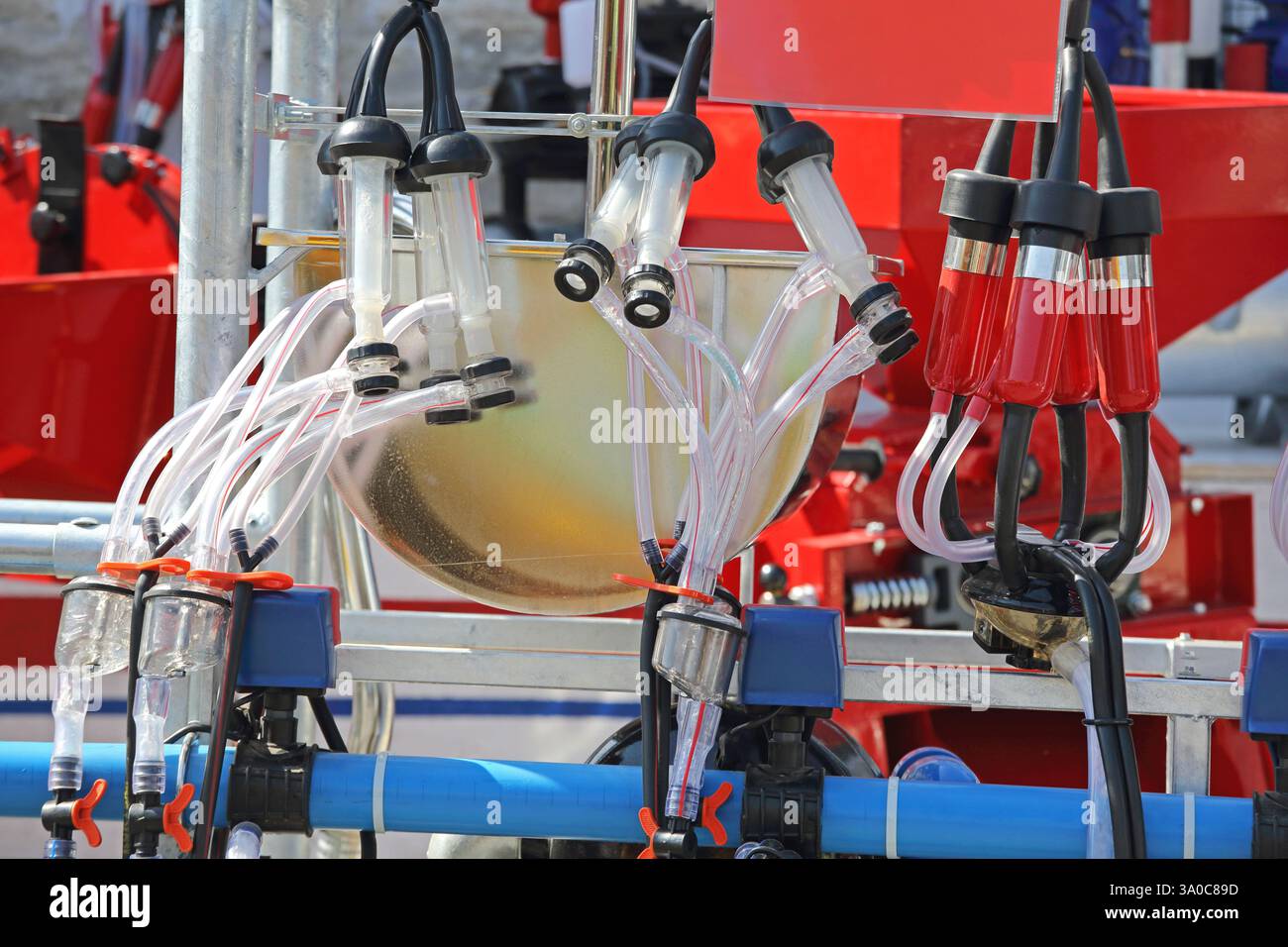 Mobile Milking Station Agriculture Equipment at Dairy Farm Stock Photo ...