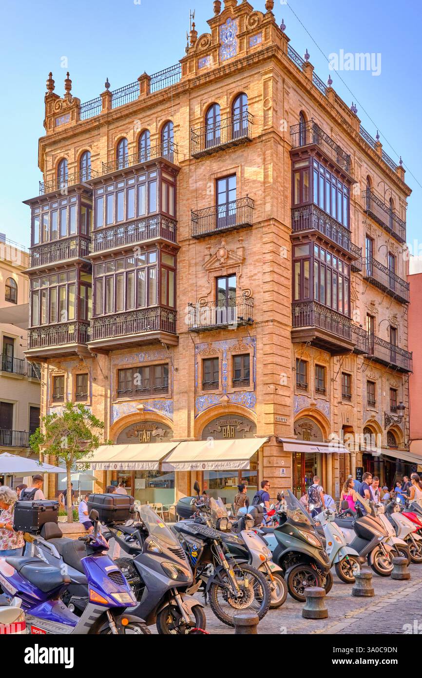 Traditional architecture at Calle Sierpes, the iconic pedestrian and ...