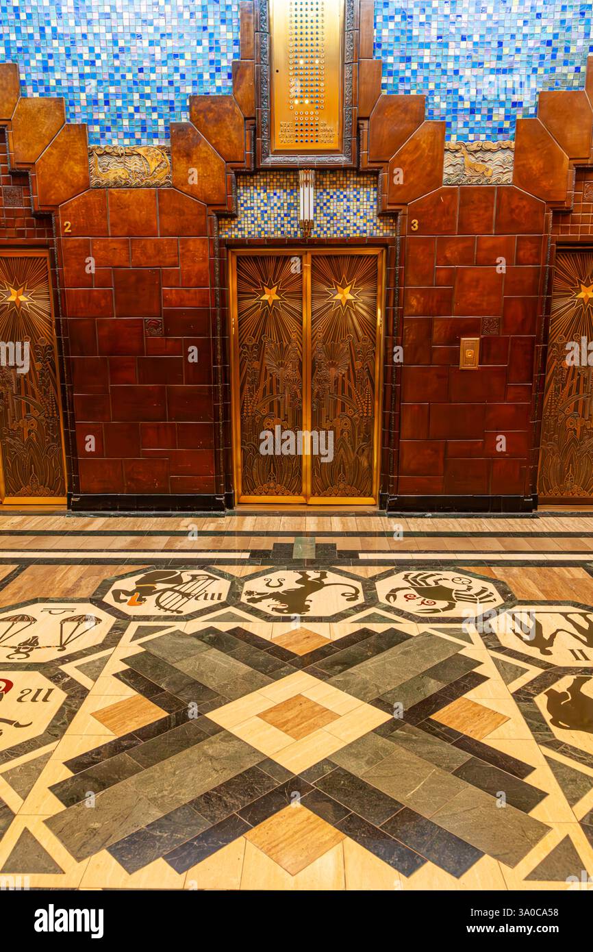 Floor tile detail inside the Marine Building on Burrard Street in ...