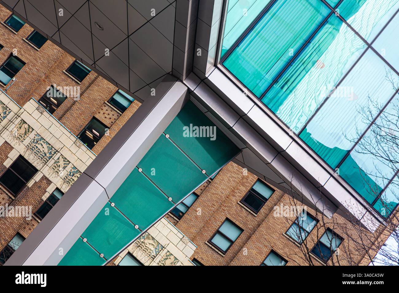 Abstract image of contrasting architectural styles on Burrard Street in ...