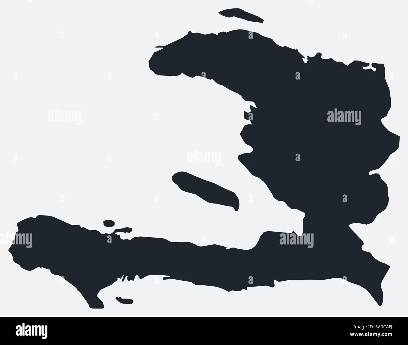 Haiti map. Just a simple border map. Shape of the country. Flat blank ...