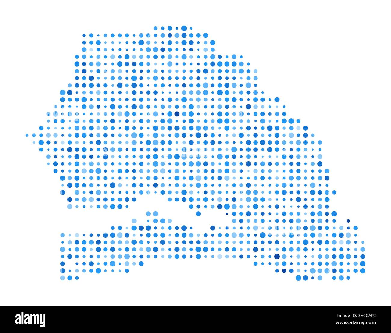 Senegal Dot Map. Country Digital Style Shape. Senegal vector image ...