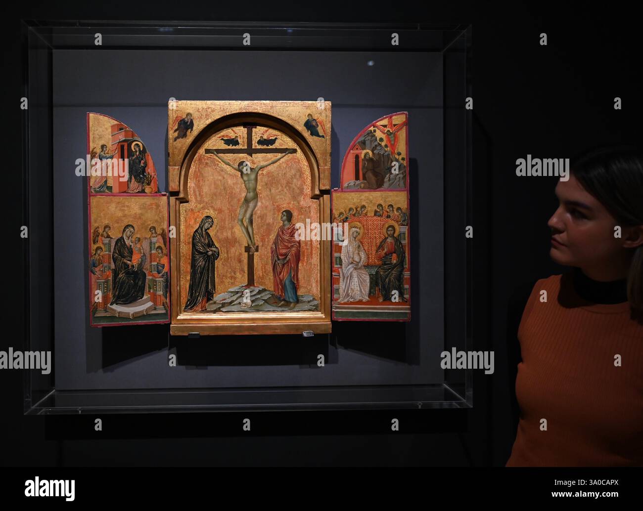The exhibition brings together all eight surviving panels from the monumental double -sided ...