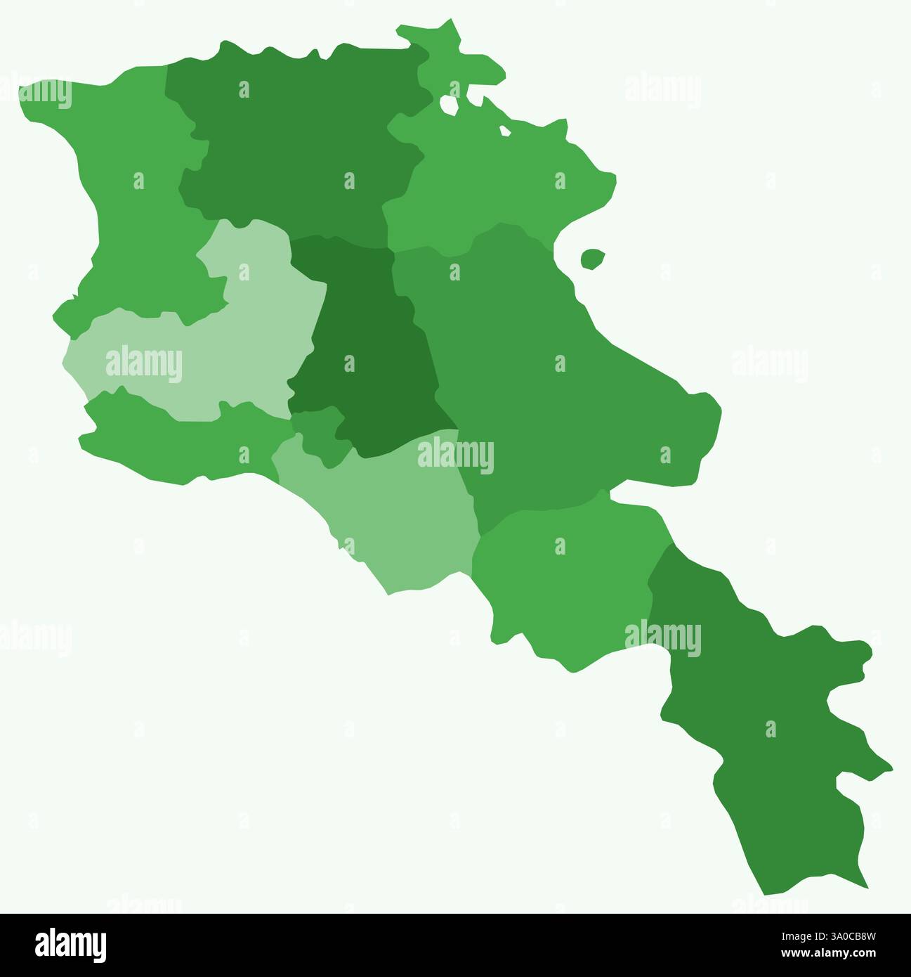 Map of Armenia with regions. Just a simple country border map with ...