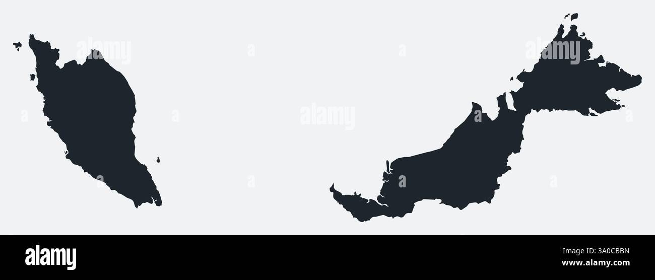 Malaysia map. Just a simple border map. Shape of the country. Flat ...