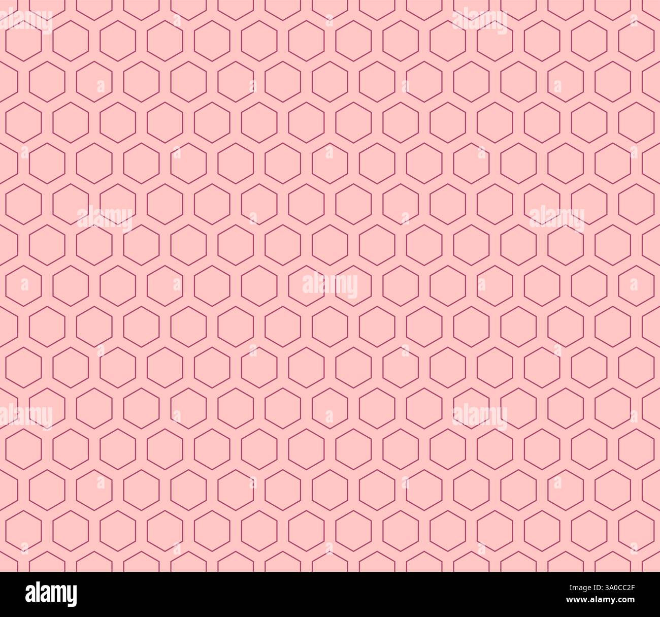 Abstract pattern of geometric shapes. Wild Watermelon color on matching background. Hexagon ...