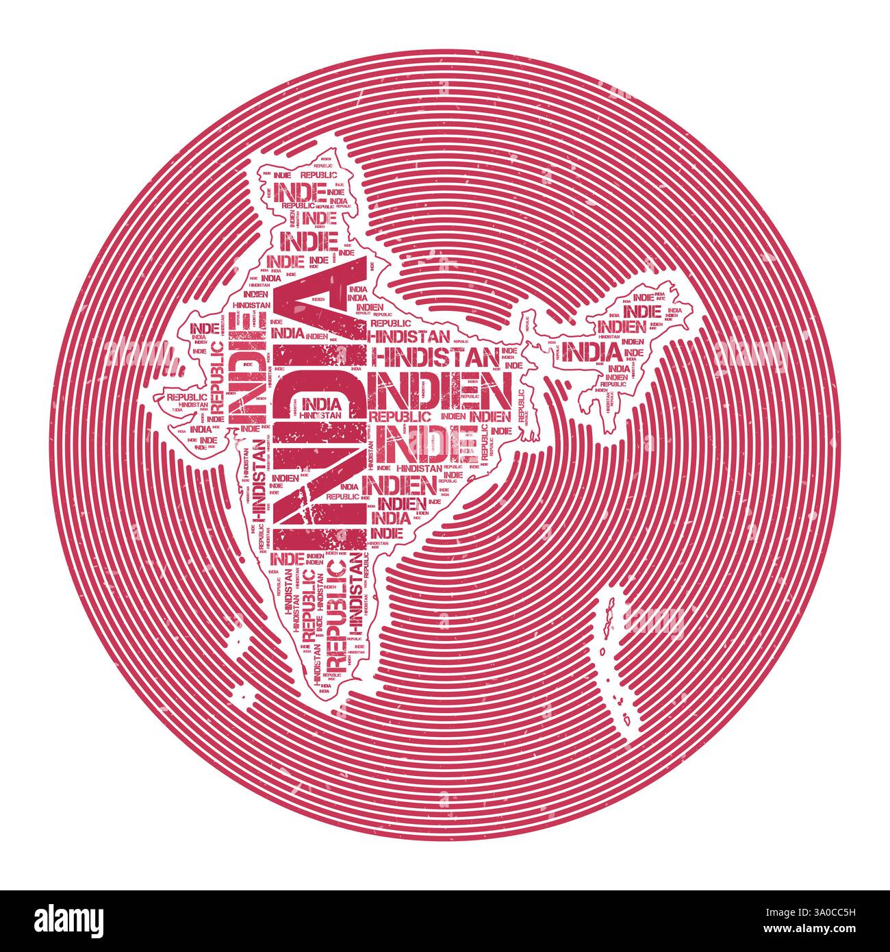 India vector image. Country round logo design. India poster in circular ...