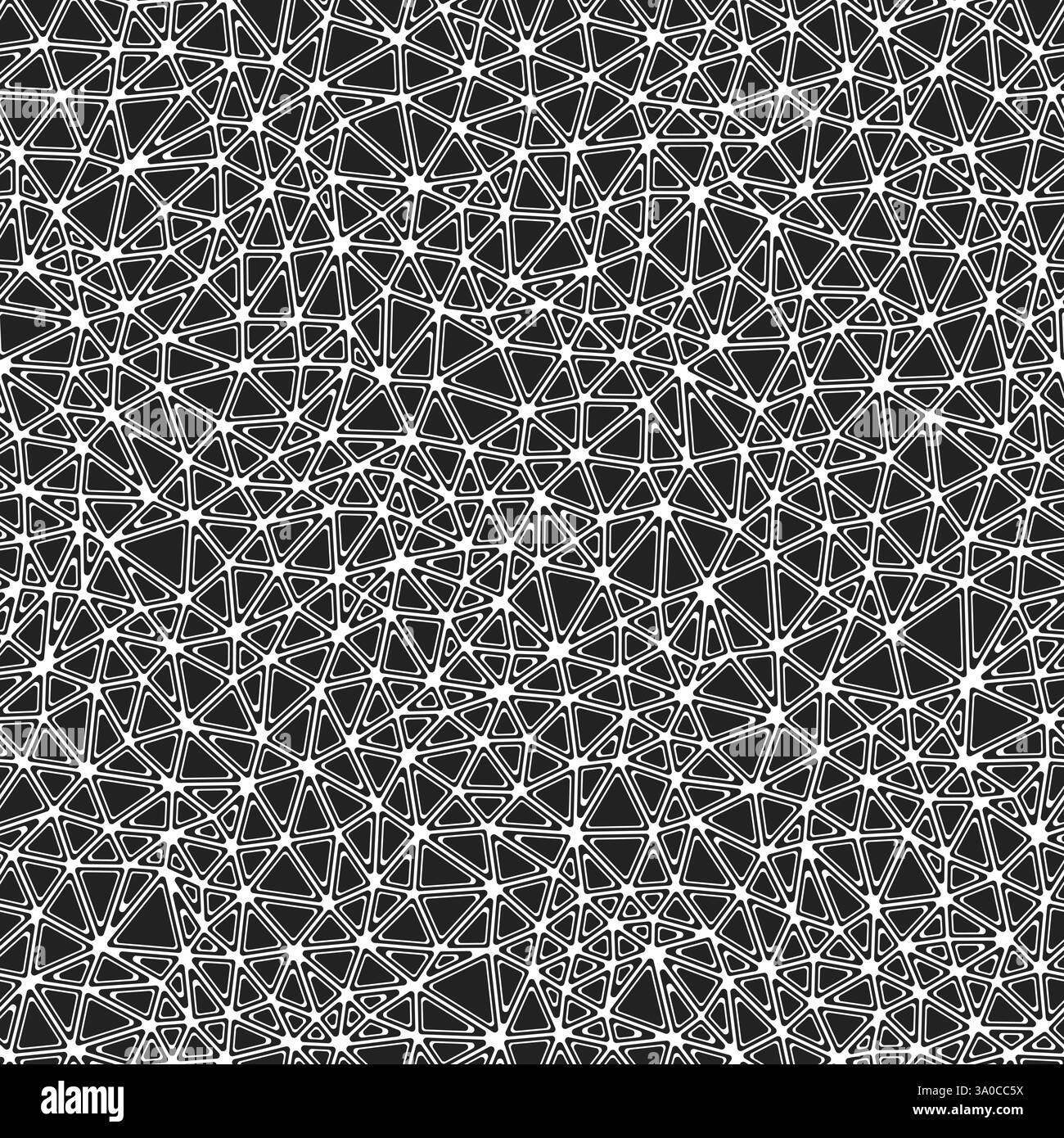 Mosaic background. Rounded solid shapes in frames. Small triangles size. Black and white style ...