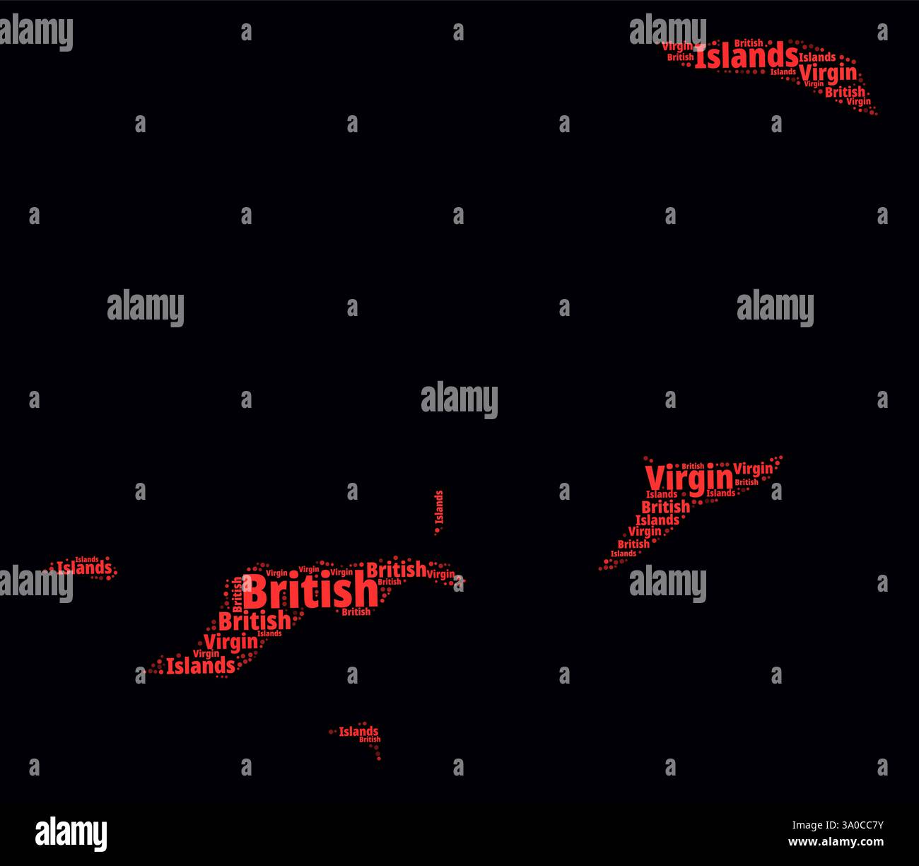 British Virgin Islands word cloud. Region names of the country in ...