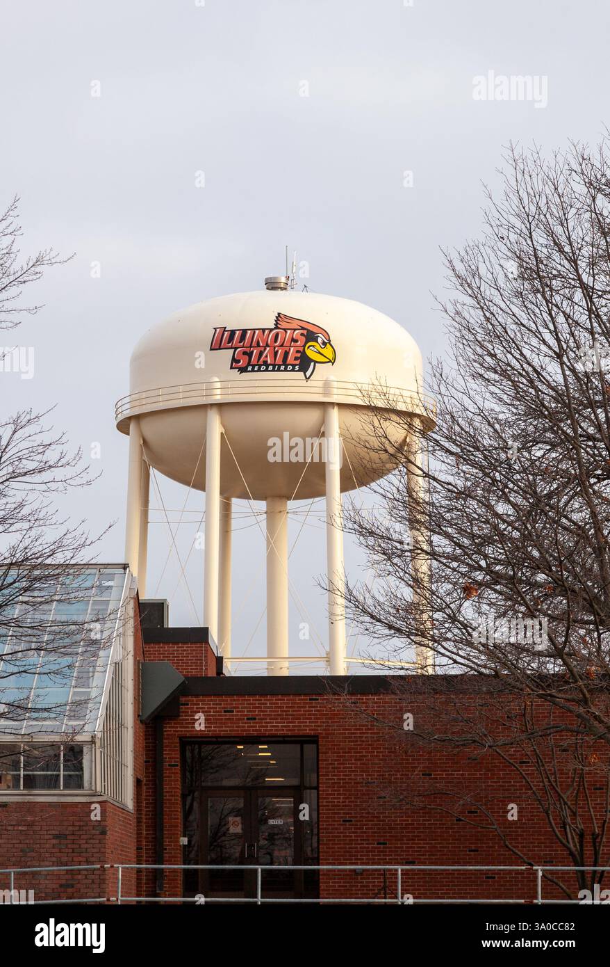 A water tower in Normal, Illinois with the Illinois State University ...