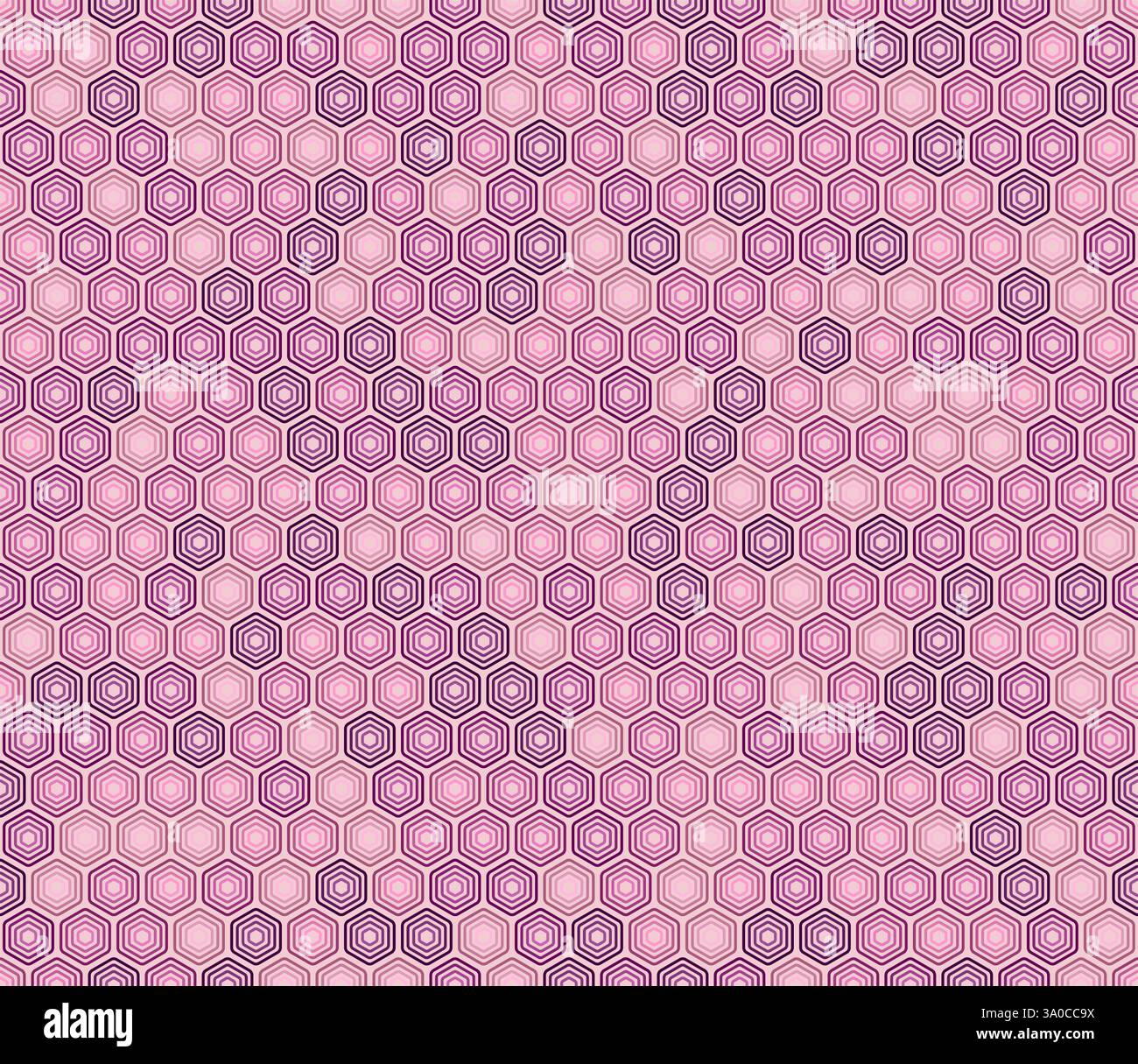 Hexagon pattern. Purple color tones gradients. Bold stacked rounded hexagons mosaic cells ...