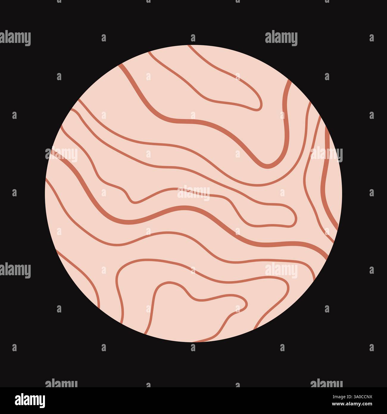 Round topography shapes abstract circle wavy lines Stock Vector Image ...