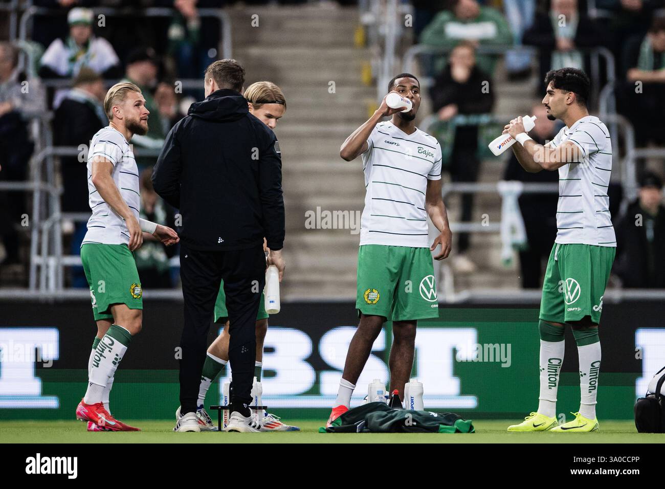 250303 Hammarbys Simon Strand, Paulos Abraham och Montader Madjed under ...