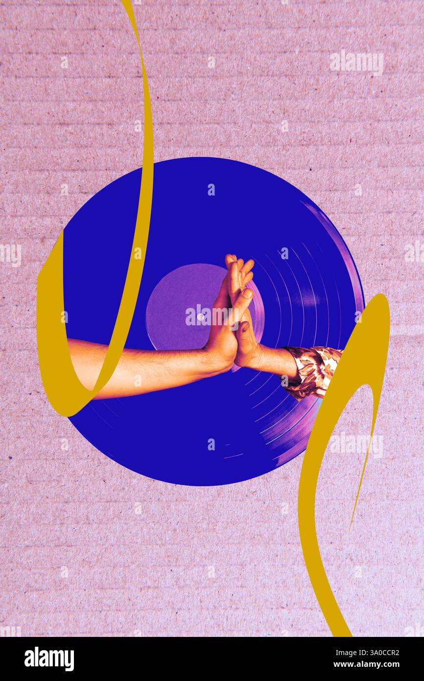 Poster image vertical photo collage of hands show high-five gesture ...