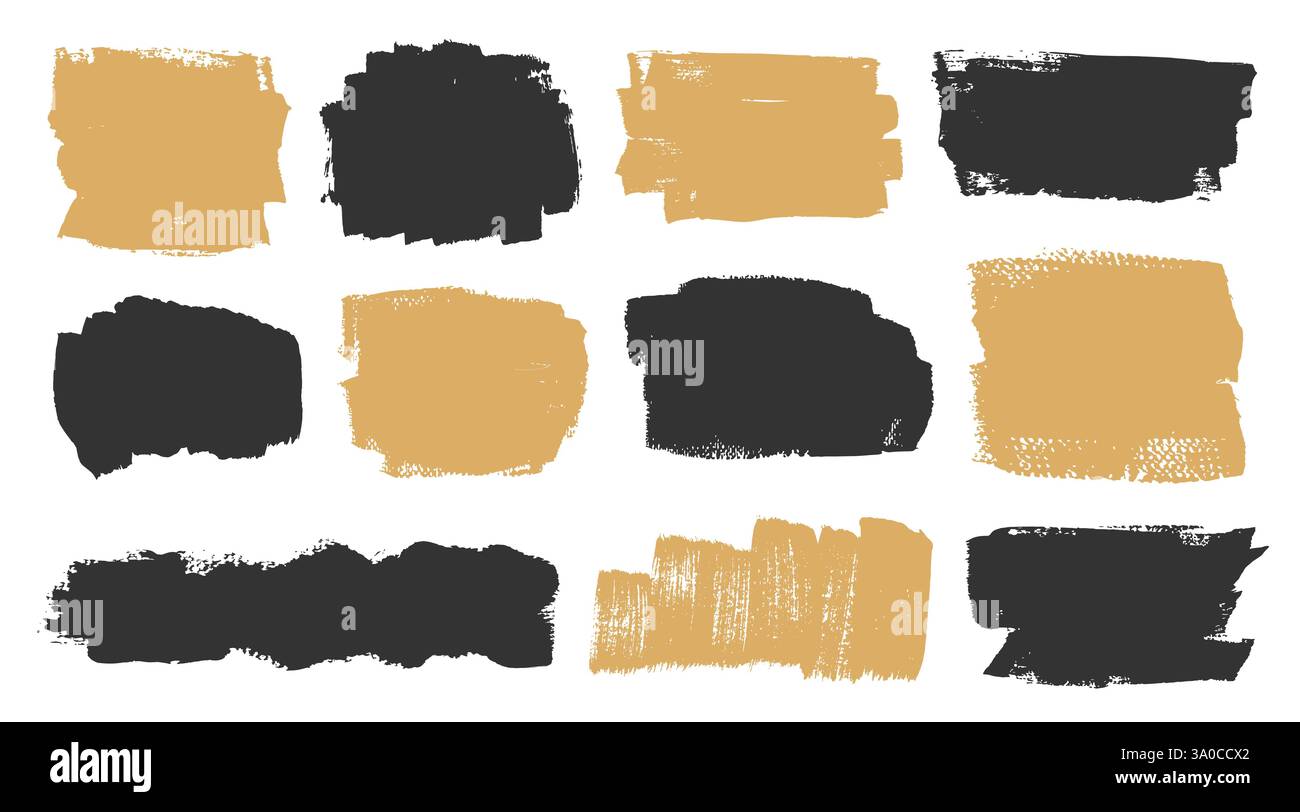 Vector stains abstract paint brush strokes set Stock Vector Image & Art ...