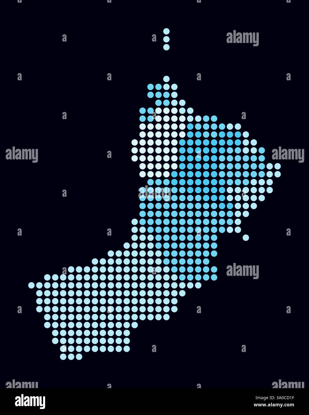 Oman dotted map. Digital style map of the country on dark background ...