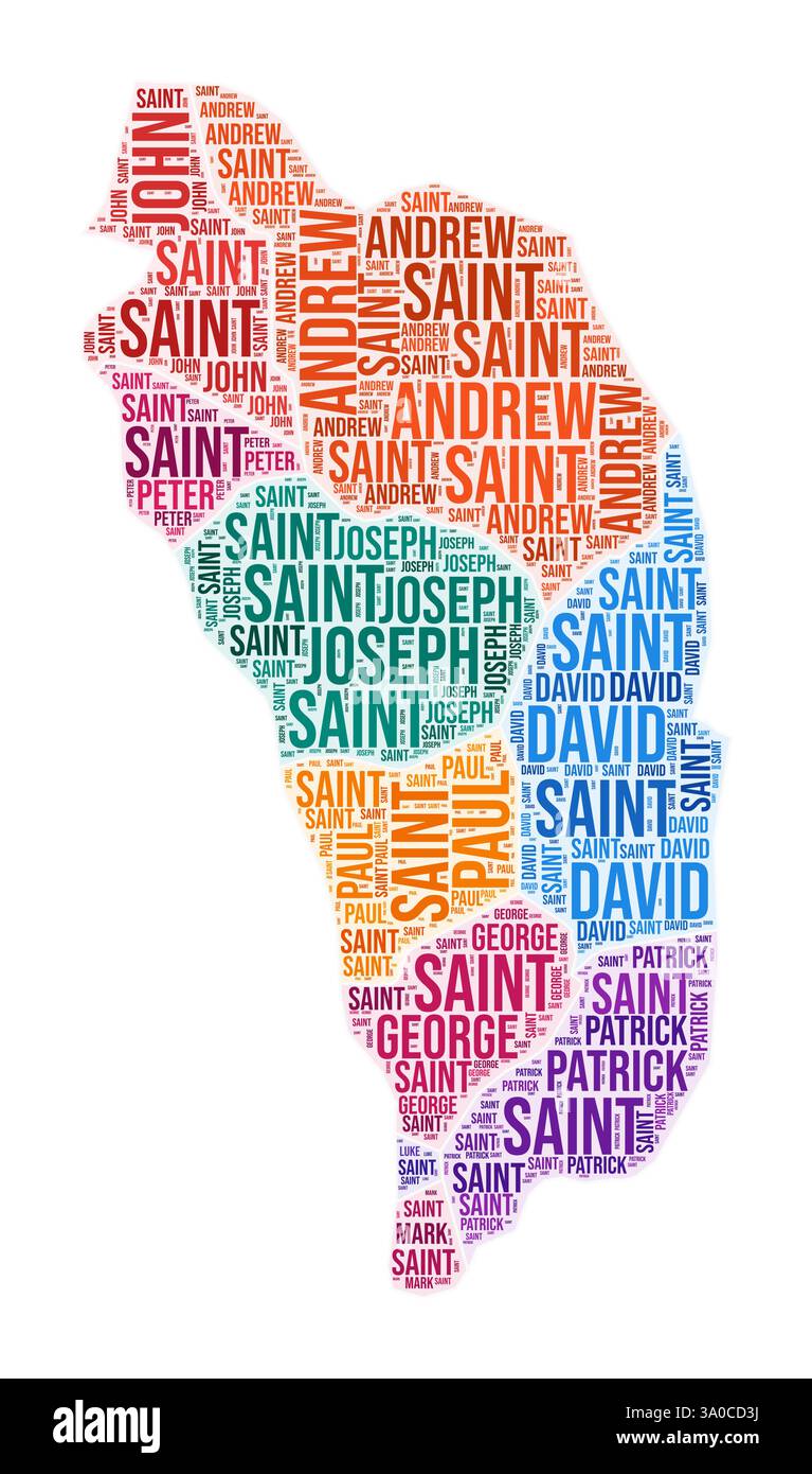 Dominica region word cloud. Country shape design. Dominica colored ...