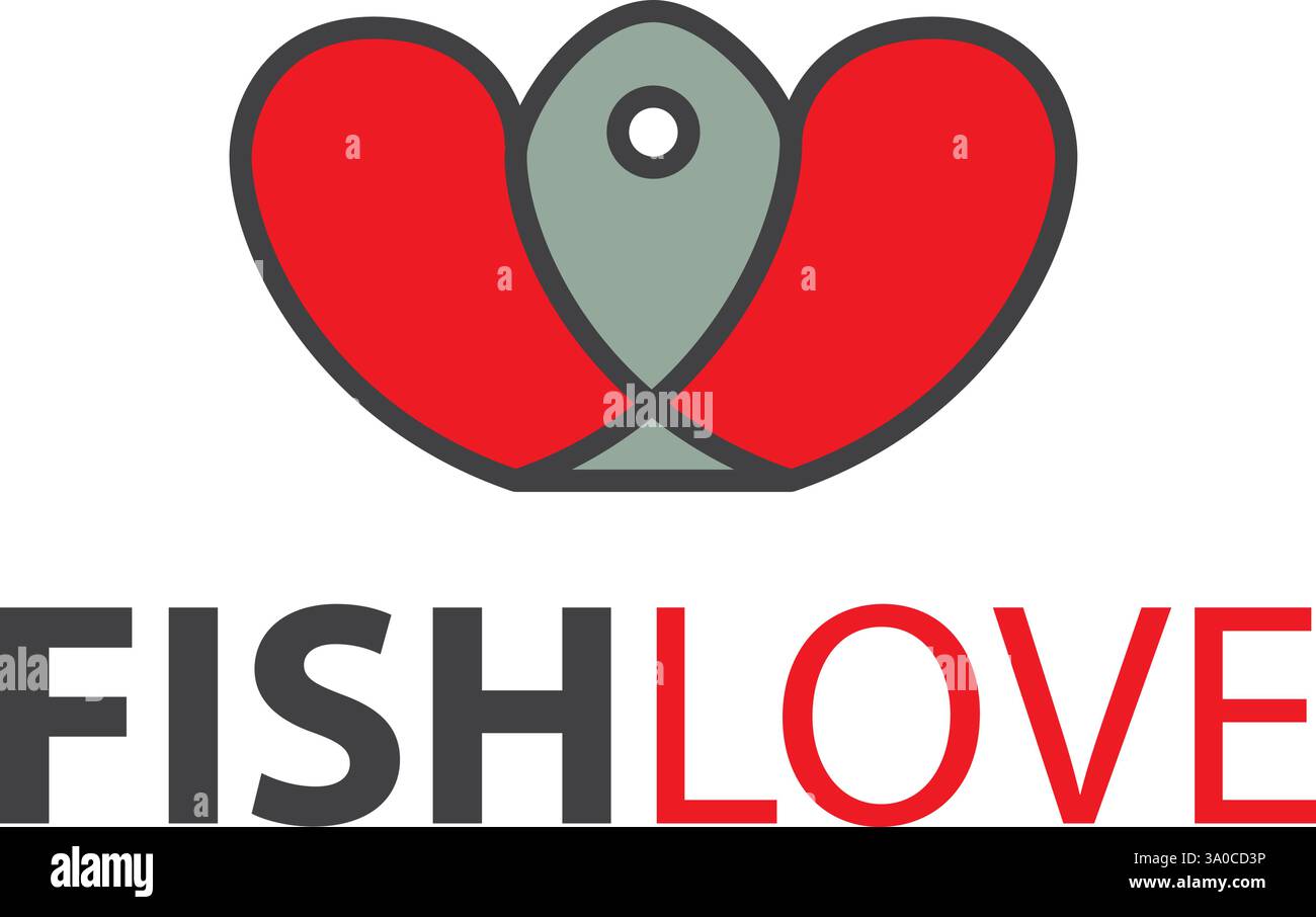 Logo with hidden fish Stock Vector Images - Alamy