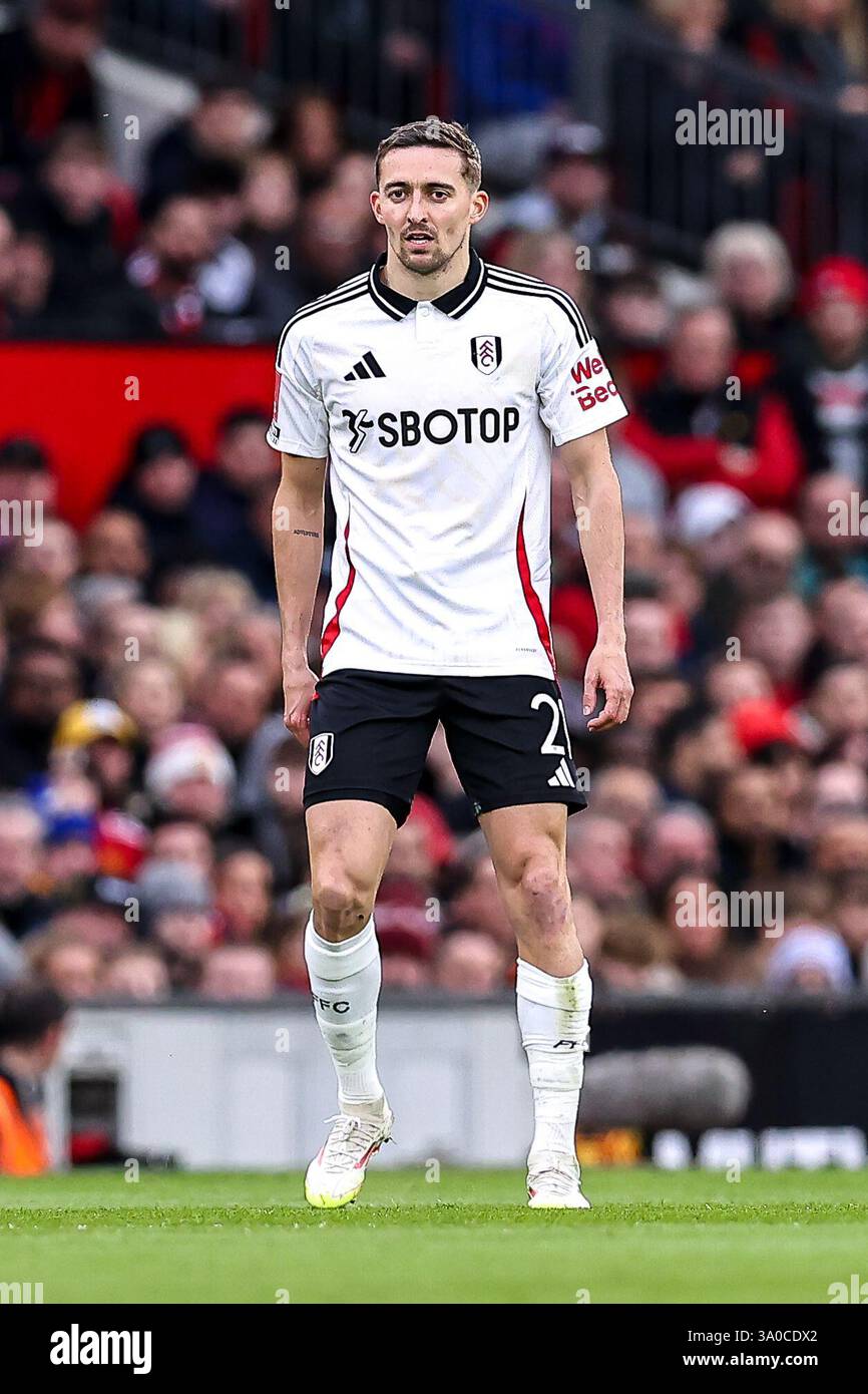 Manchester, UK. 02nd Mar, 2025. Timothy Castagne of Fulham during the ...