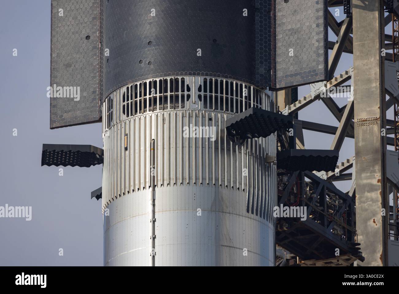 Boca Chica, USA. 03rd Mar, 2025. Fully stacked on the OLM Orbital ...