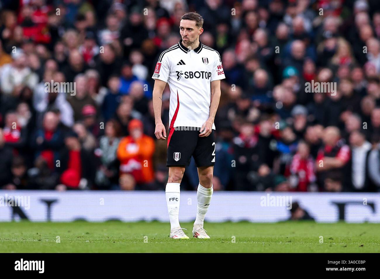 Manchester, UK. 02nd Mar, 2025. Timothy Castagne of Fulham during the ...