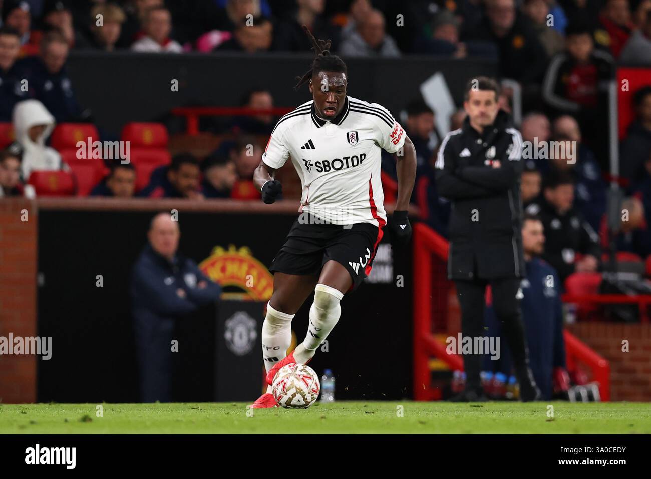 Calvin Bassey of Fulham during the Manchester United FC v Fulham FC ...