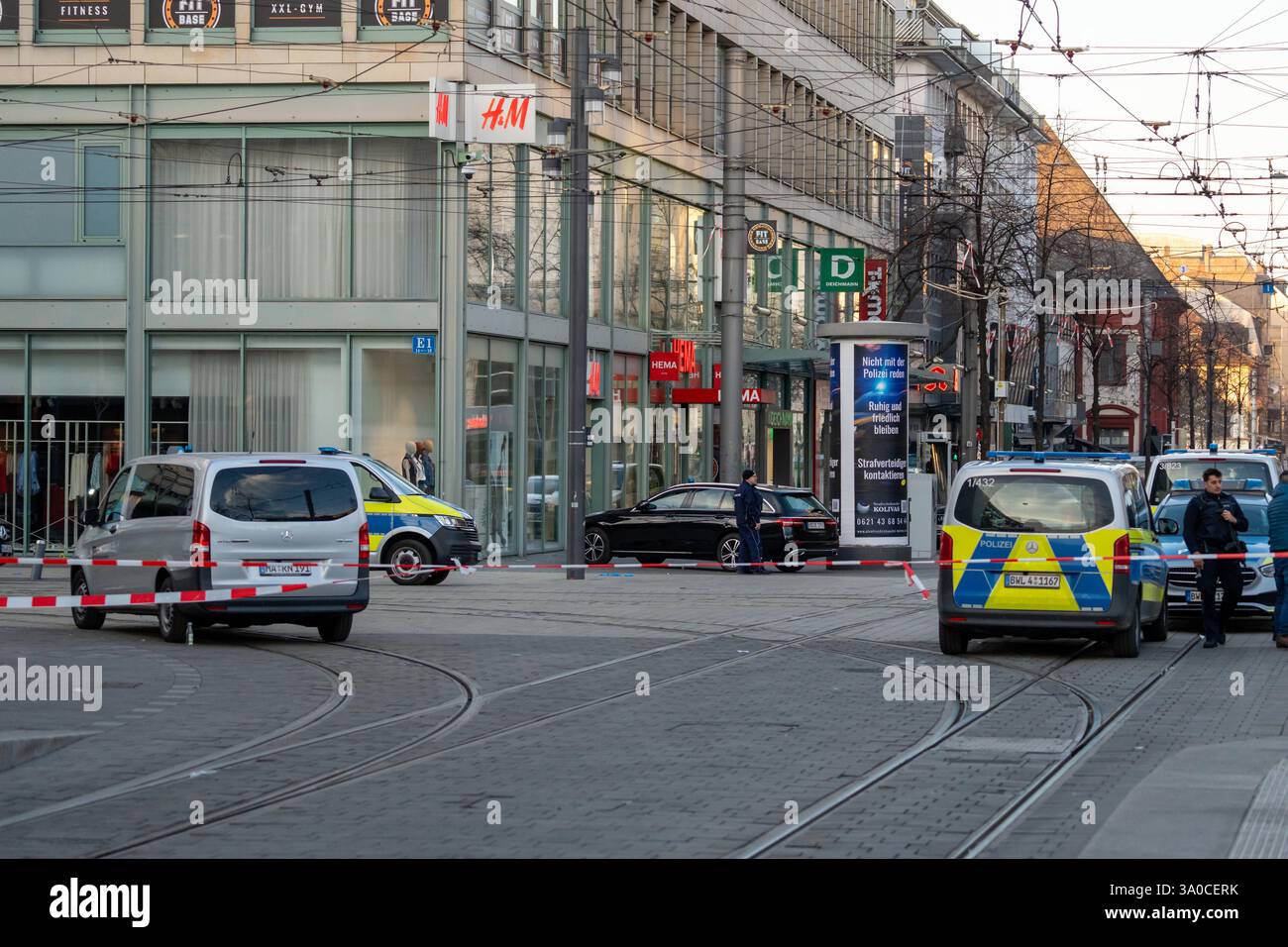 Mannheim, Baden-Württemberg, Germany - March 3, 2025: Car crashes into ...