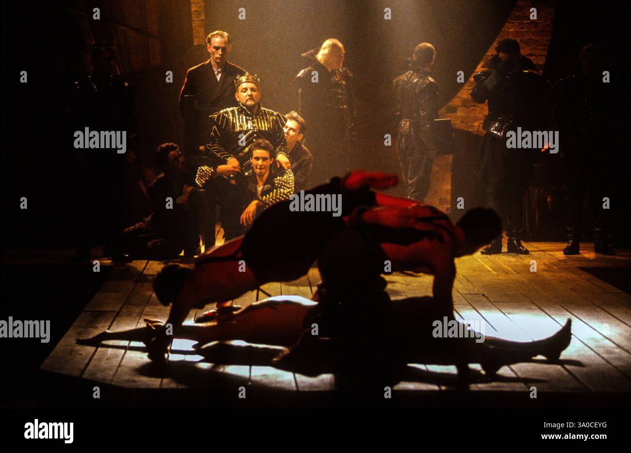 rear left: l-r: Simon Russell Beale (King Edward II), Grant Thatcher ...
