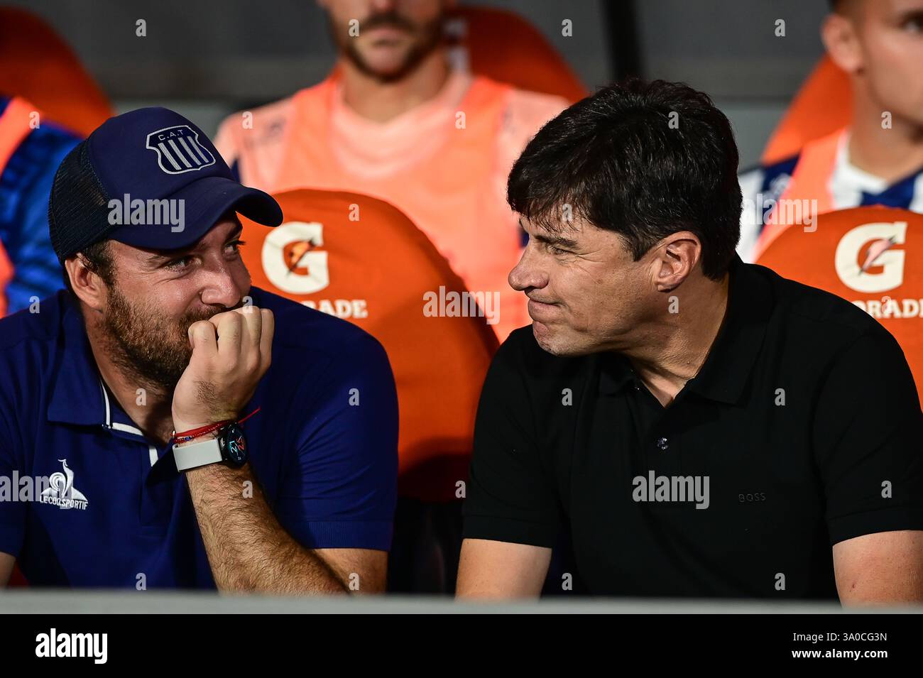 Alexander Medina head coach of talleres gestures During Torneo Betano ...