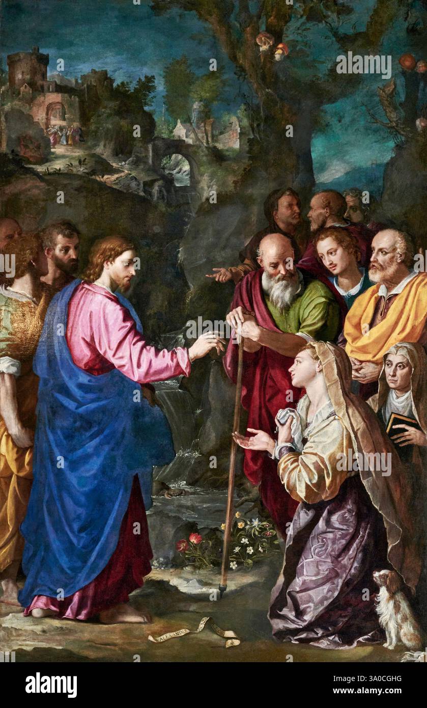 Cristo e la cananea - olio su tela - Alessandro Allori - 1587 - Firenze ...