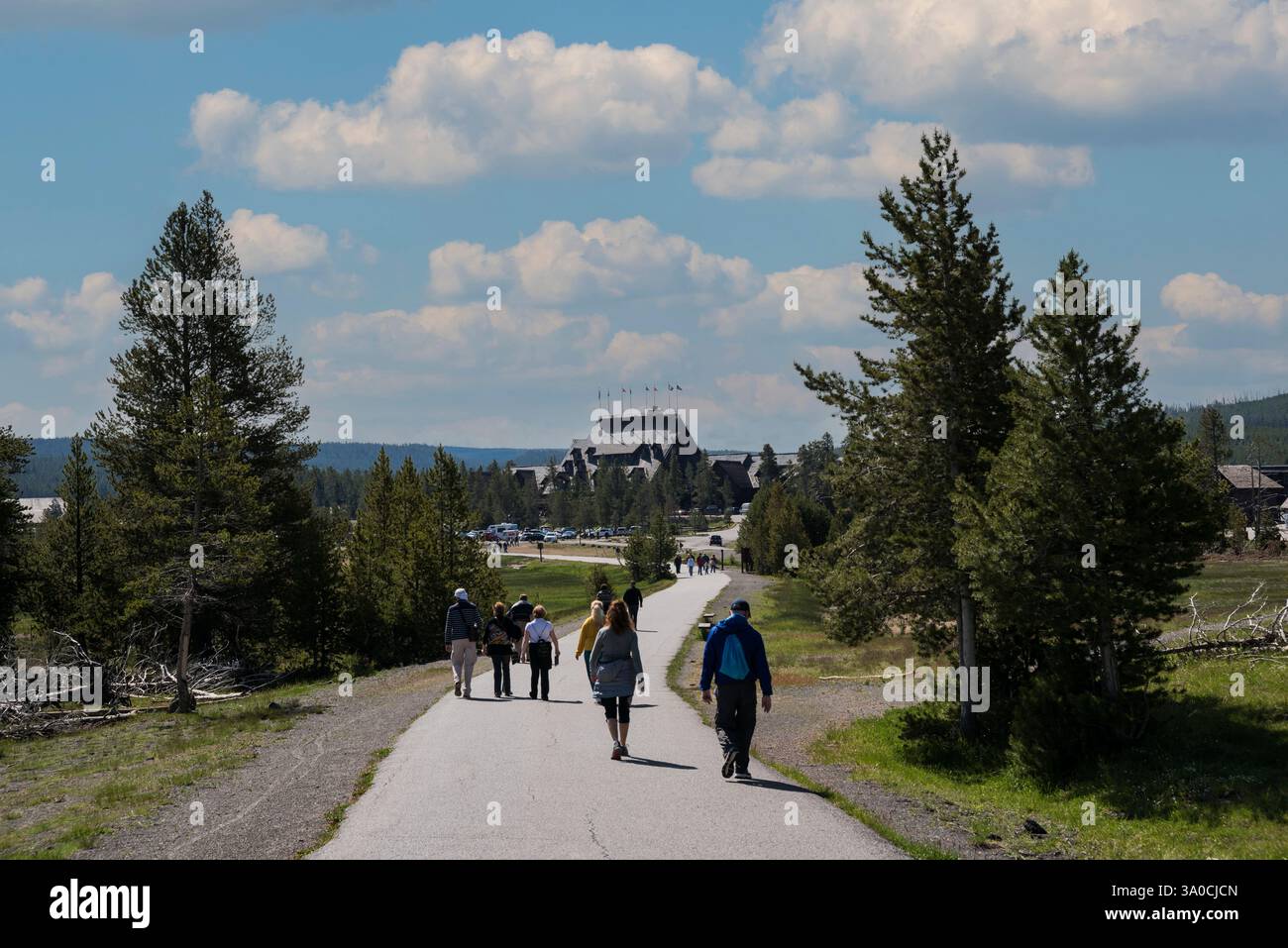 Old Faithful Geyser, famous geyser throughout the world.; Yellowstone ...
