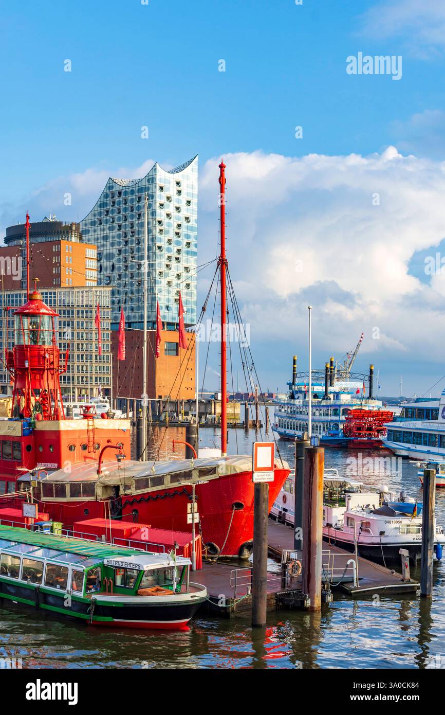 Elbphilharmonie Elbe Philharmonic Hall concert hall, river Elbe, port ...