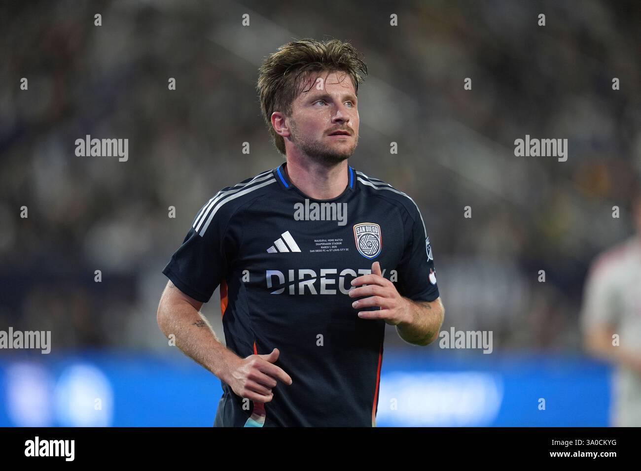 San Diego FC midfielder Anders Dreyer during the first half of an MLS ...