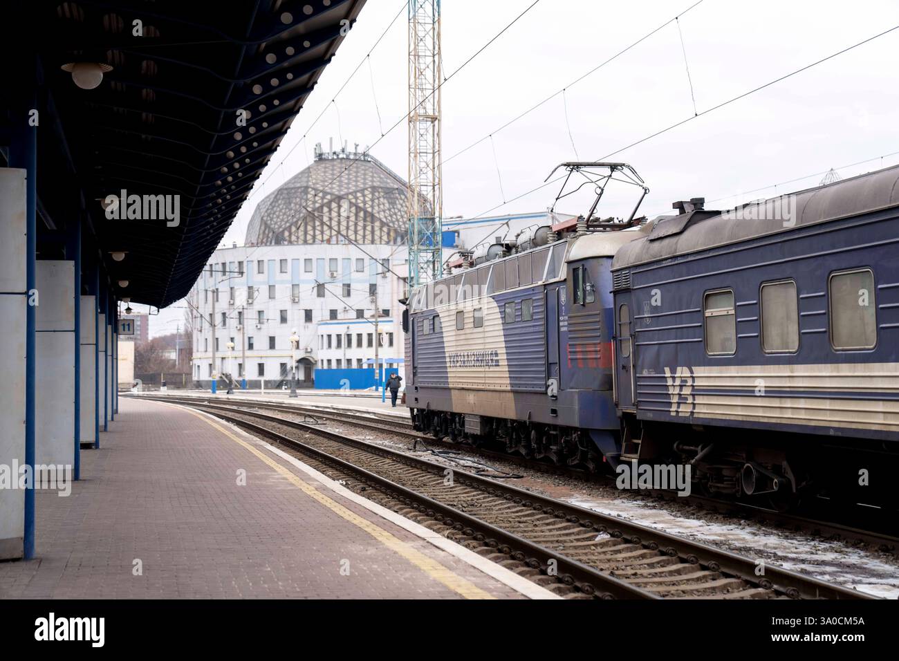 Overnight trains seen at Kyivs main railway station, Kyiv-Pasazhyrskyi ...