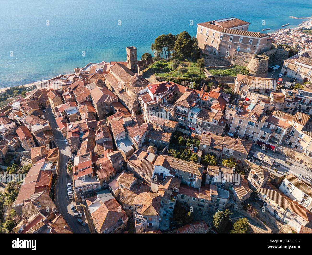 Castellabate aerial view, Cilento, Italy Stock Photo - Alamy
