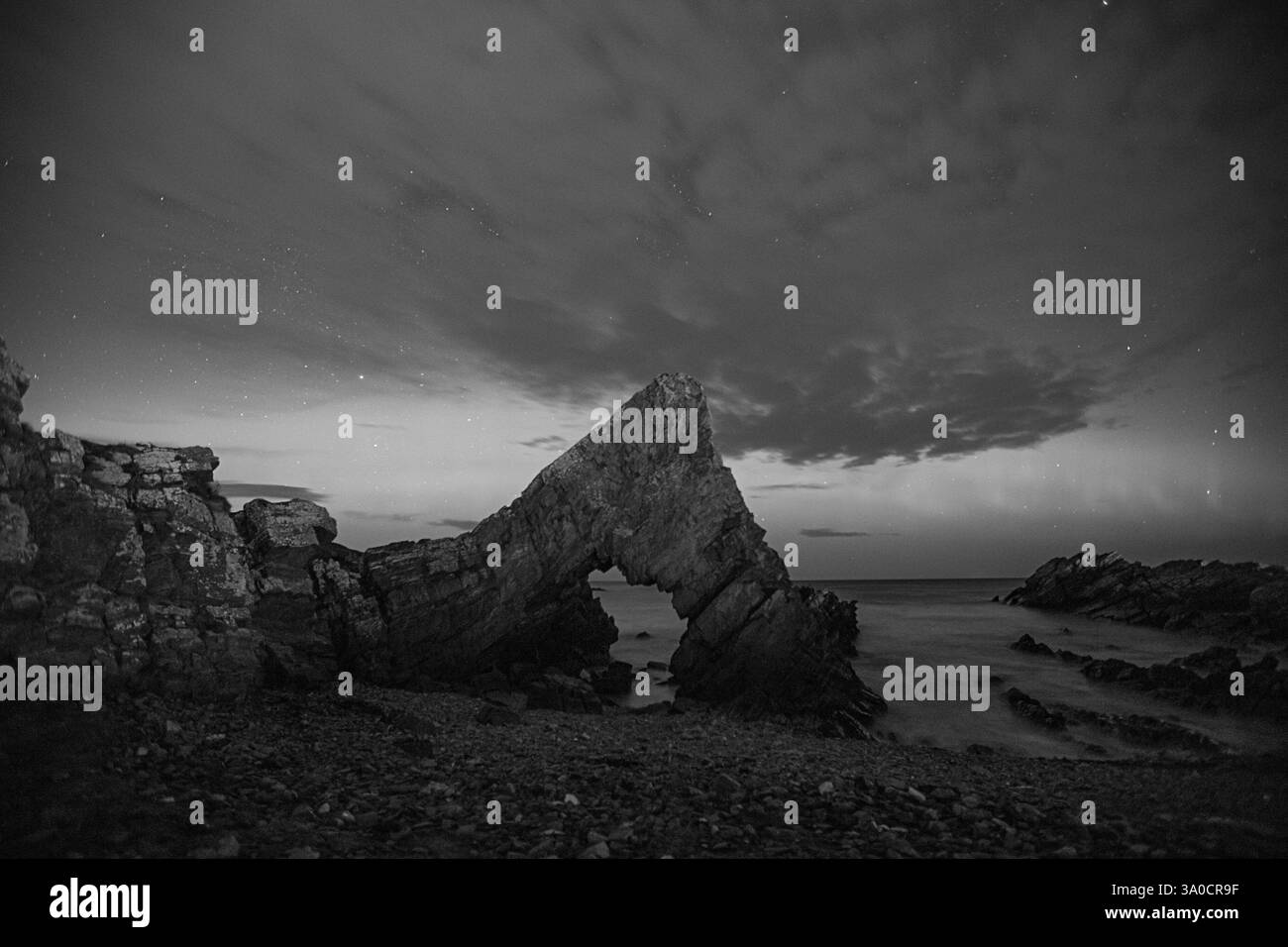 needles eye black and white aurora Stock Photo - Alamy