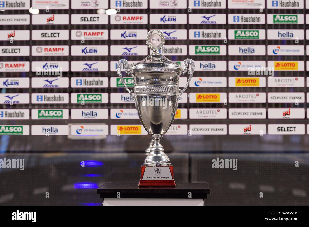 Stuttgart, Germany, March 2nd 2025: DHB Cup trophy on display before ...