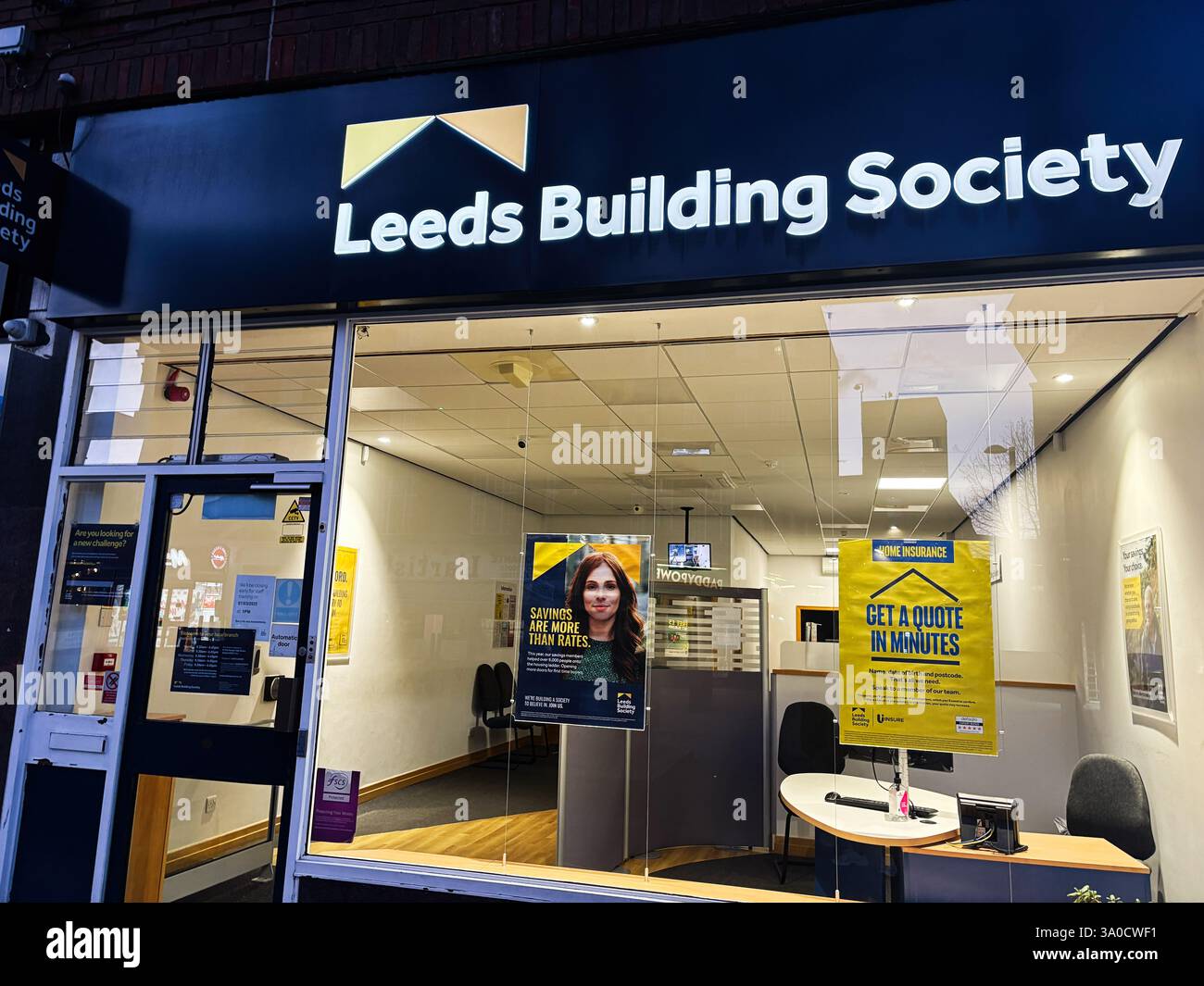 London, UK - March 02, 2025: Front view of a Leeds Building Society ...