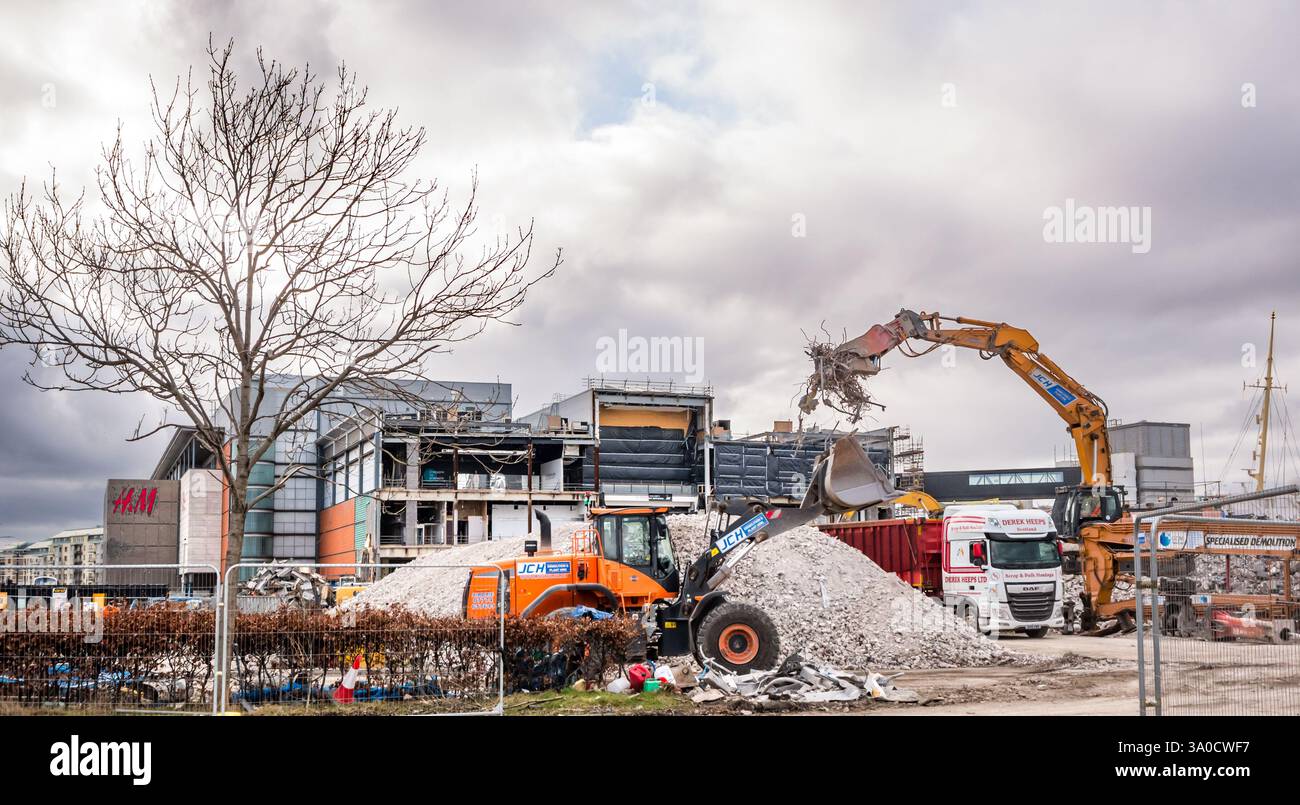 Demolition work taking place at Ocean Terminal shopping centre, Leith ...