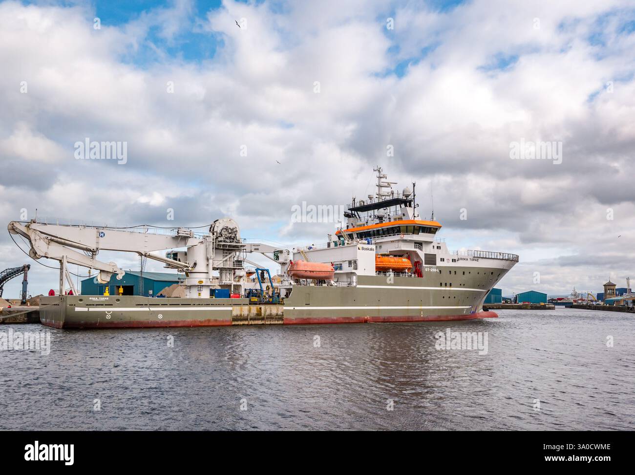 Boskalis Boka Topaz offshore construction working ship docked in Leith ...