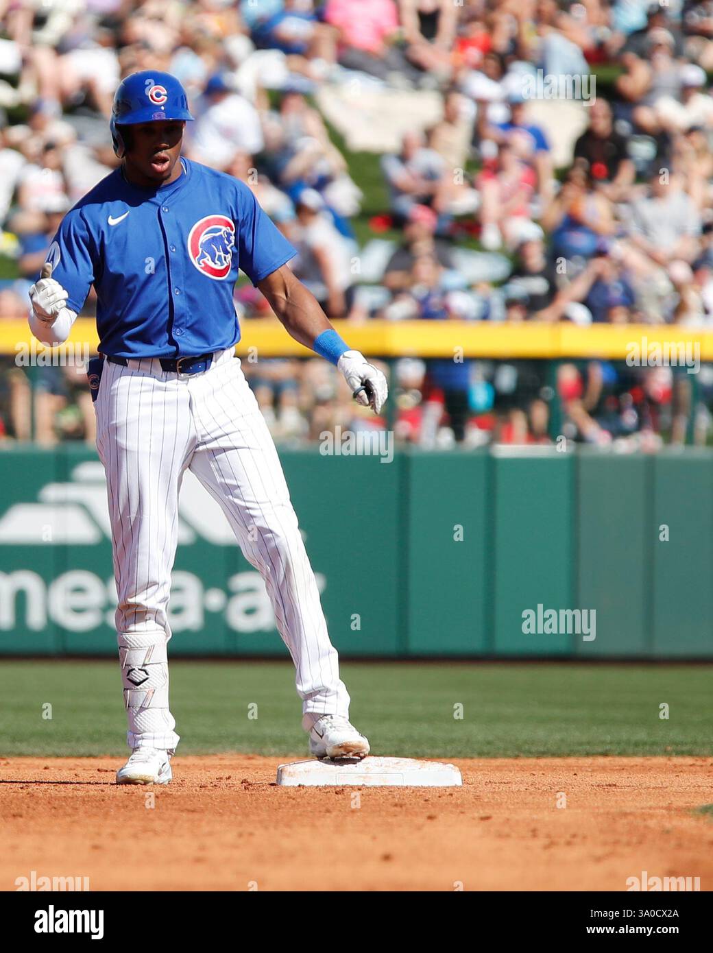 March 2, 2025: Chicago Cubs shortstop Vidal BrujÃ¡n (17) stands at ...