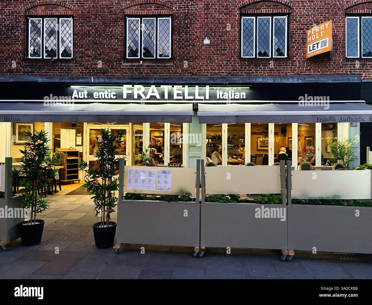 London, UK - March 02, 2025: Charming Fratelli Italian restaurant front ...