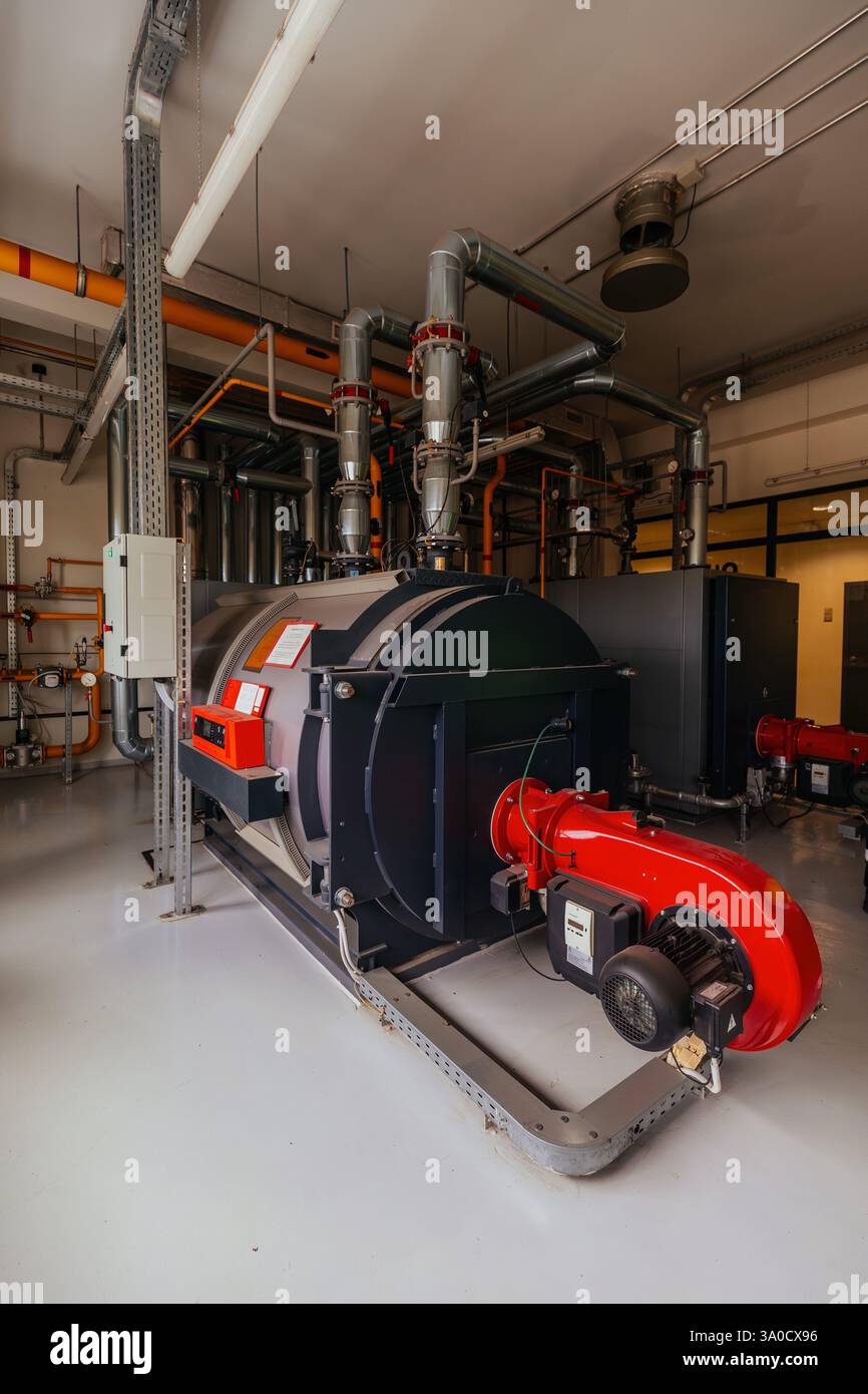Industrial boiler room with modern boiler equipment Stock Photo - Alamy
