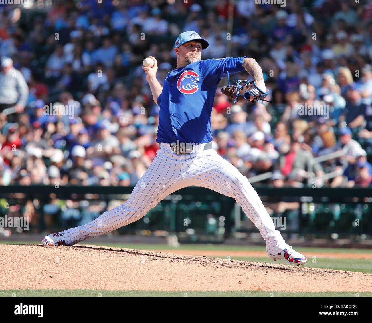March 2, 2025: Chicago Cubs pitcher Ethan Roberts (39) durning the ...