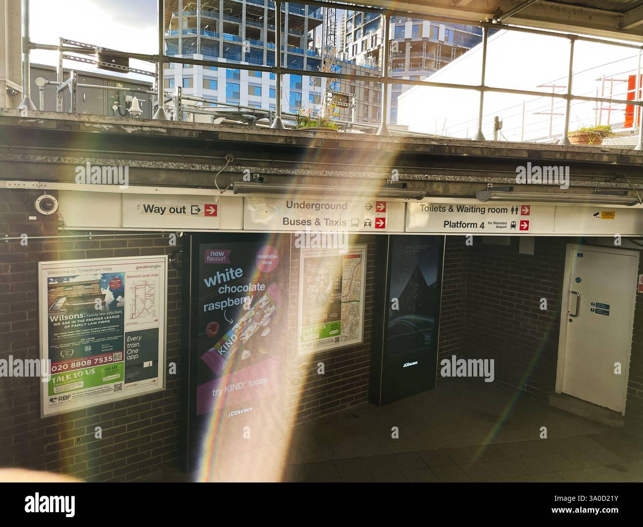 London, UK - March 02, 2025: Entrance to a train station with ...