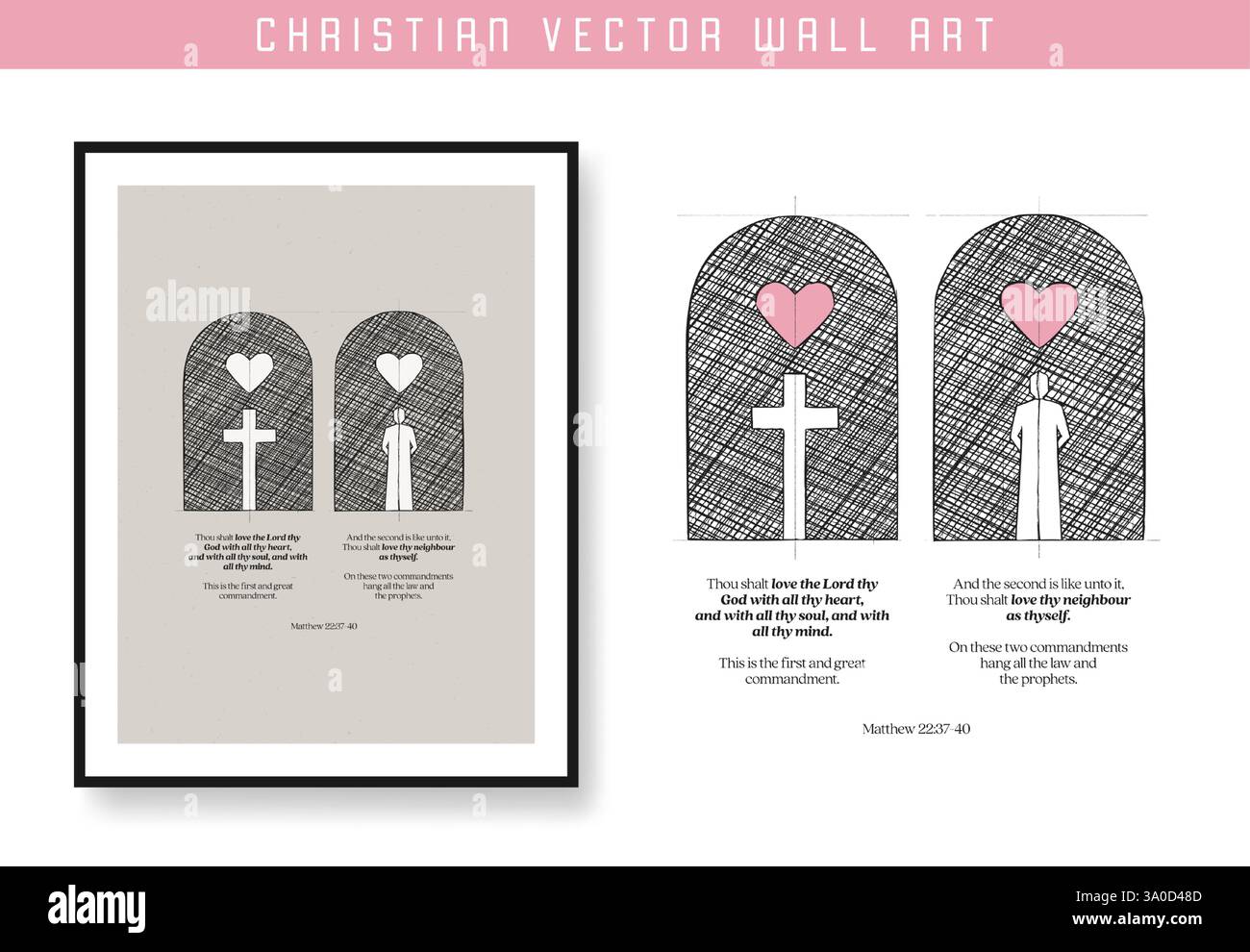 Love God, Love your Neighbor. Two commandments. Christian scripture ...