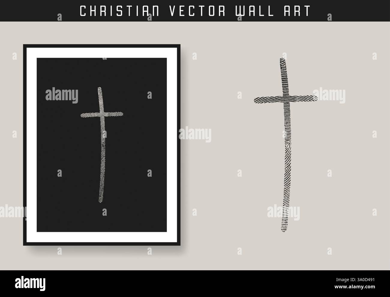 Fingerprint cross. Christian scripture motivation poster and ...